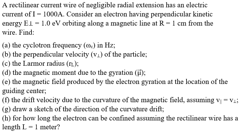 Solved A rectilinear current wire of negligible radial | Chegg.com