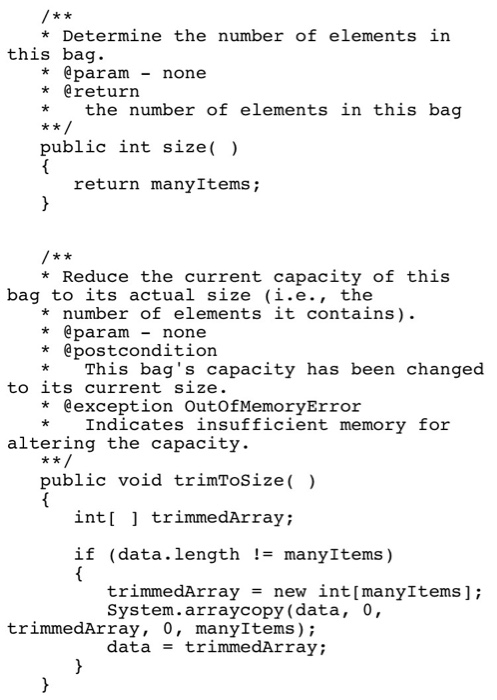 Solved So this is a lab for Java and has to do with bags, if | Chegg.com