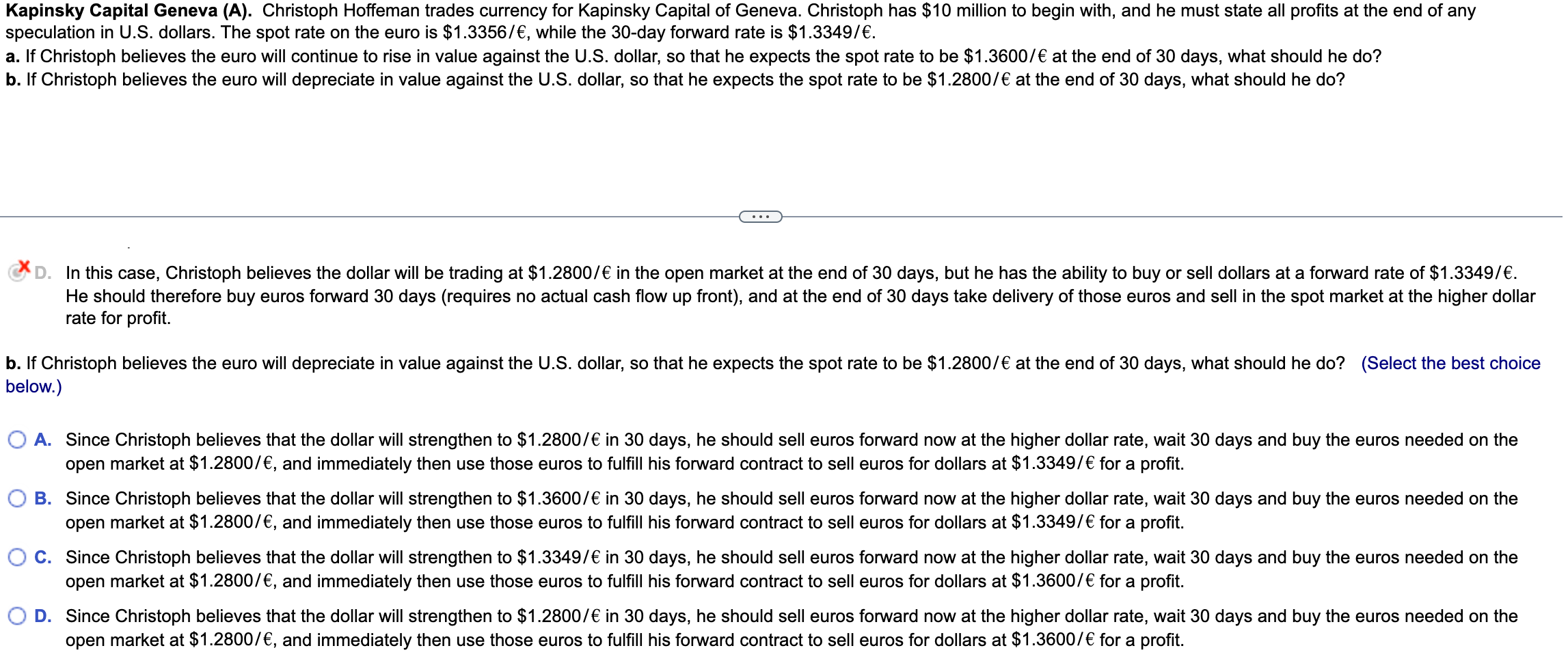 Solved Kapinsky Capital Geneva (A). Christoph Hoffeman | Chegg.com