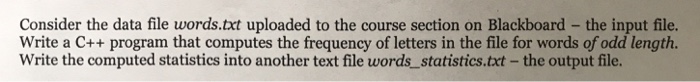 Solved Consider the data file words.txt uploaded to the | Chegg.com