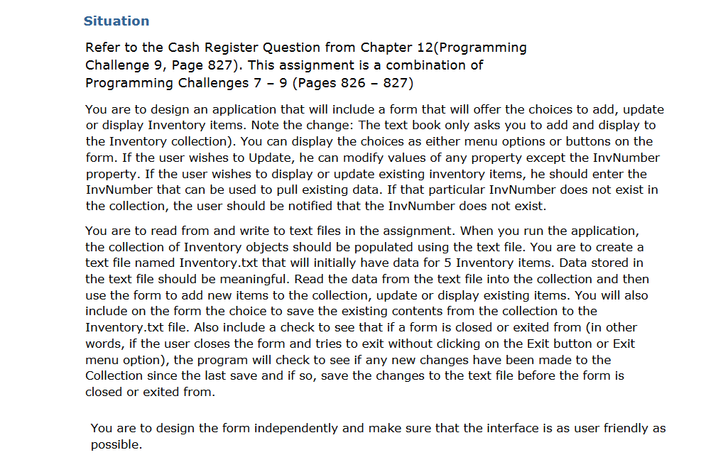 Solved Refer to the Cash Register Question from Chapter | Chegg.com