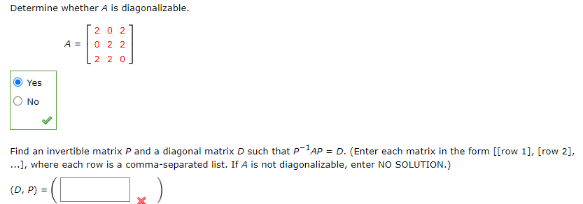 Solved Determine whether A is diagonalizable. | Chegg.com