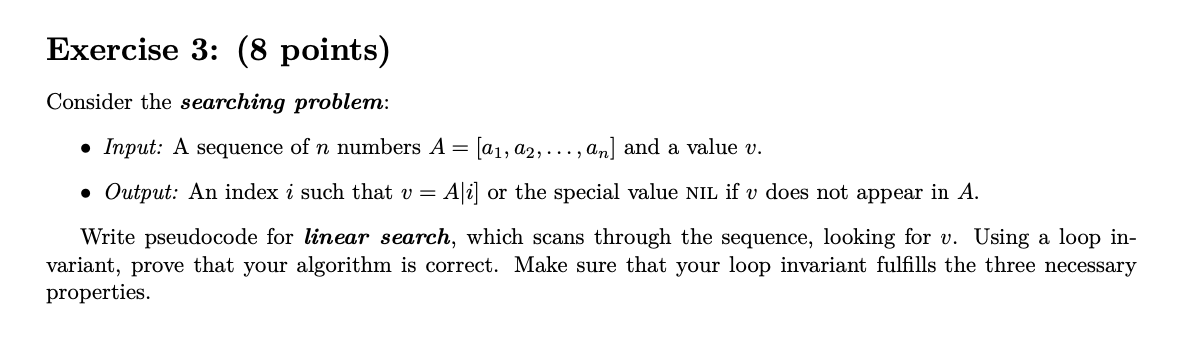 Solved Exercise 3 8 Points Consider The Searching 