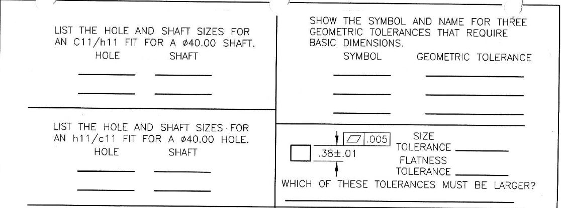 Solved LIST THE HOLE AND SHAFT SIZES FOR AN C11/h11 FIT FOR | Chegg.com