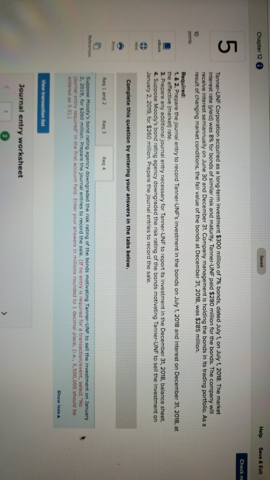 Solved Saved Help Save & Exit Chapter 12 Check m 5 | Chegg.com