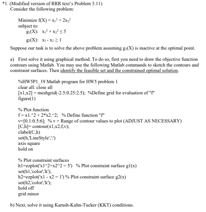 *1. (Modified version of RRR text's Problem 5.11) | Chegg.com