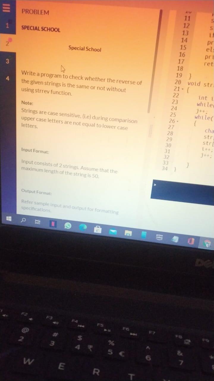 Solved Write a program to check whether reverse of the given | Chegg.com