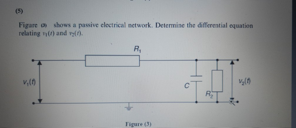 Solved (5) Figure (3) shows a passive electrical network. | Chegg.com