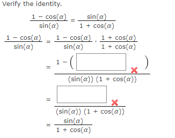 Solved Verify the identity. 1 - cos(a) sin(a) sin(a) 1 + | Chegg.com