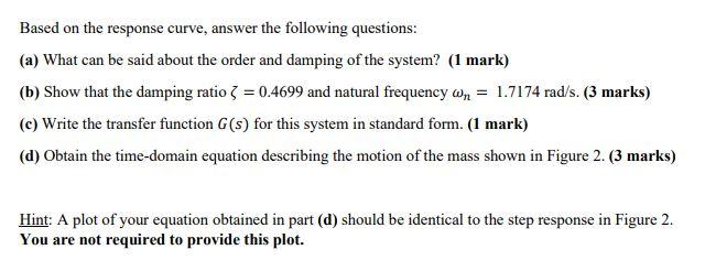 Solved Q3. A single-DOF translating spring-mass-damper | Chegg.com Solved Q3. A single-DOF translating spring-mass-damper | Chegg.com