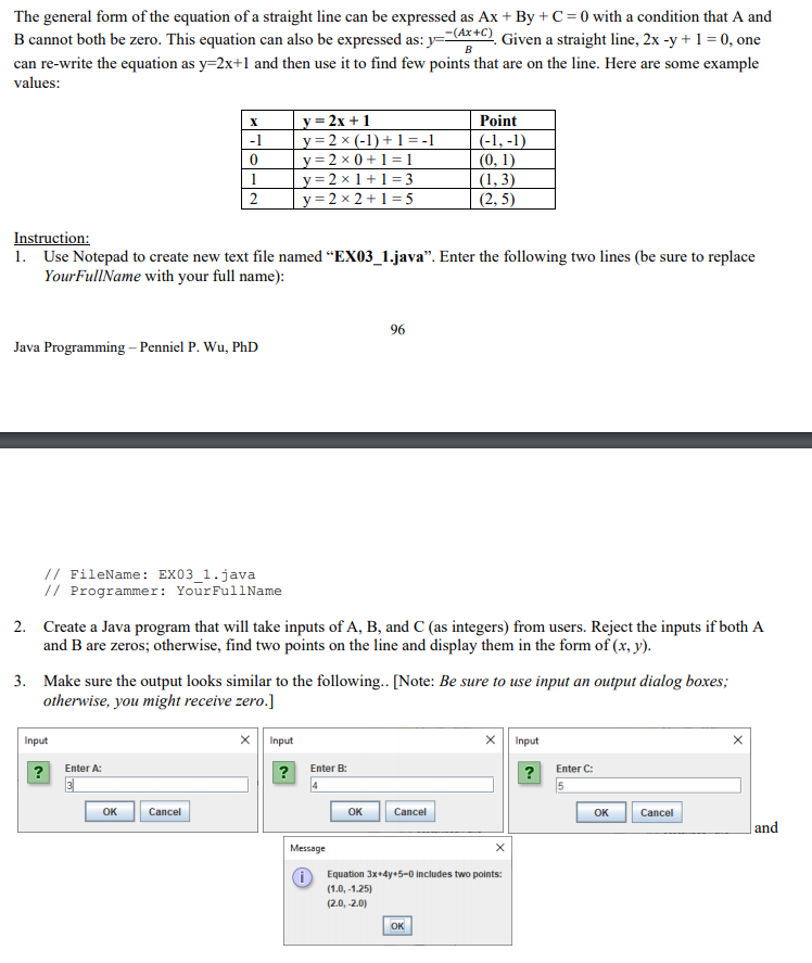 Solved The general form of the equation of a straight line | Chegg.com