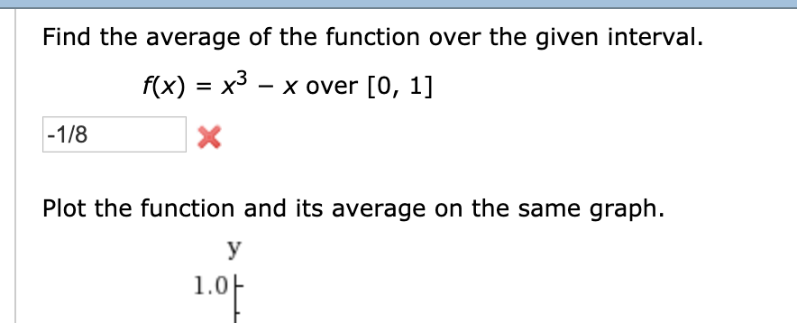 Solved Find the average of the function over the given | Chegg.com
