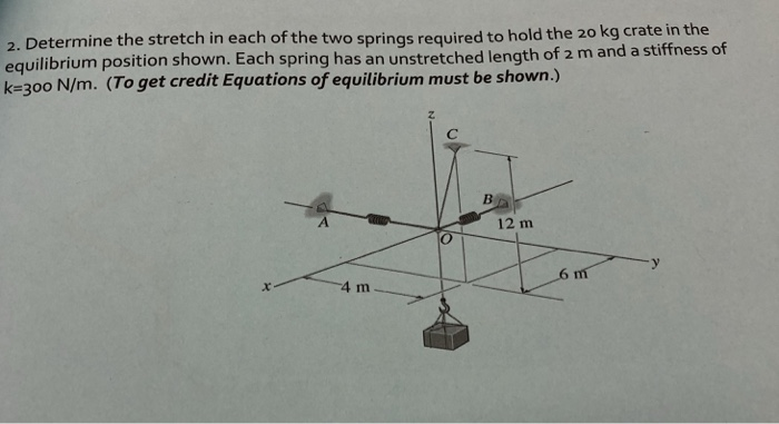 Solved 2. Determine the stretch in each of the two springs | Chegg.com