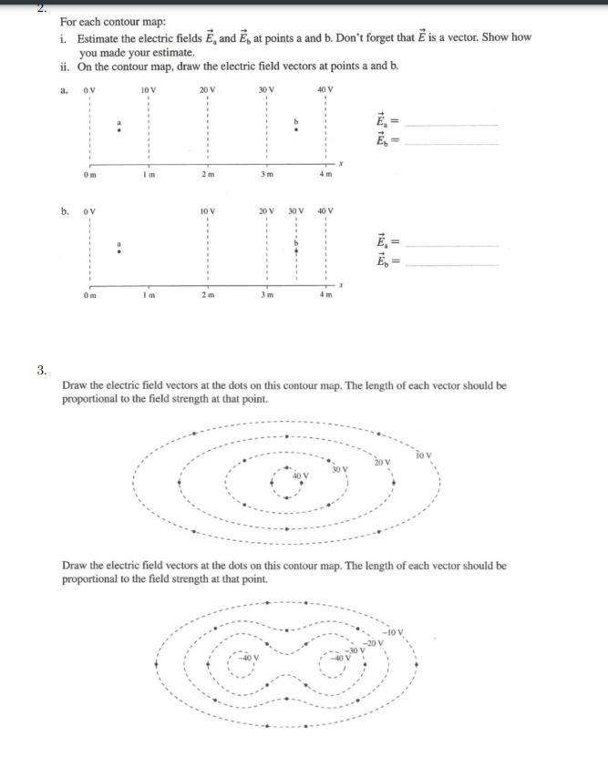 Solved For each contour map: i. Estimate the electric fields | Chegg.com