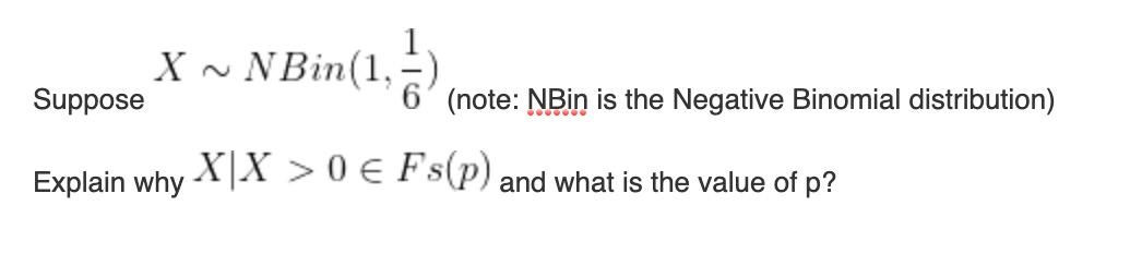 Solved Suppose (note: NBin is the Negative Binomial | Chegg.com