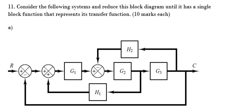 Solved 11. Consider the following systems and reduce this | Chegg.com