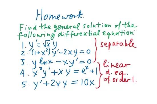 Solved Homework. Find the general solution of the following | Chegg.com