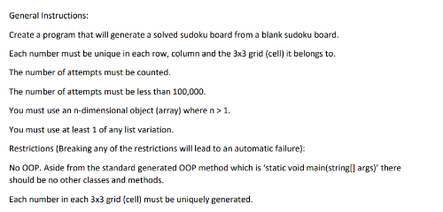 Solved General Instructions: Create a program that will | Chegg.com