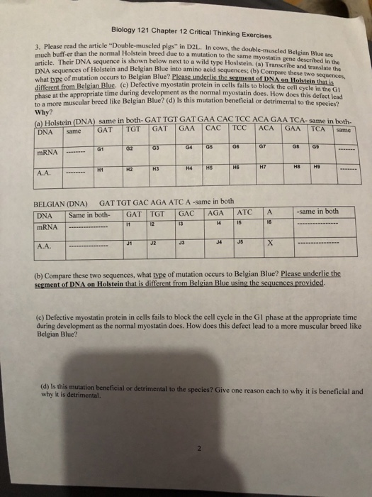 Solved 1. Complete the table below using the Condon lookup | Chegg.com