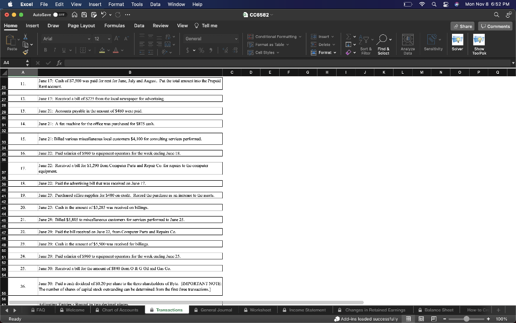 Excel File Edit View Insert Format Tools Data Window | Chegg.com