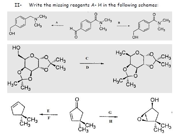 Solved II- Write the missing reagents A−H in the following | Chegg.com