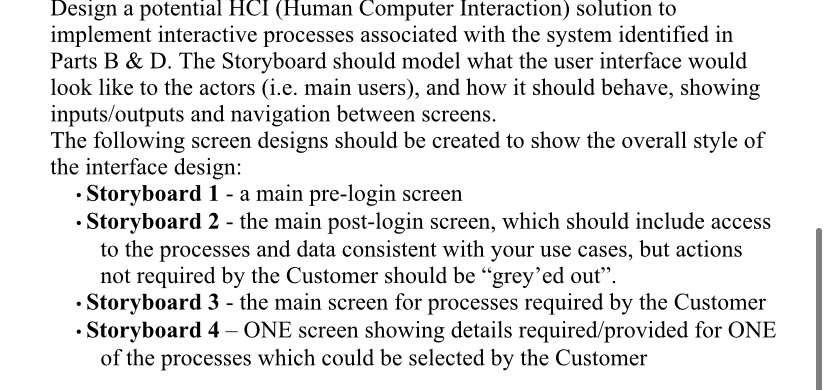 Design a potential HCI (Human Computer Interaction) | Chegg.com