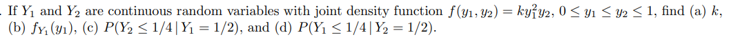 Solved If Y1 and Y2 are continuous random variables with | Chegg.com