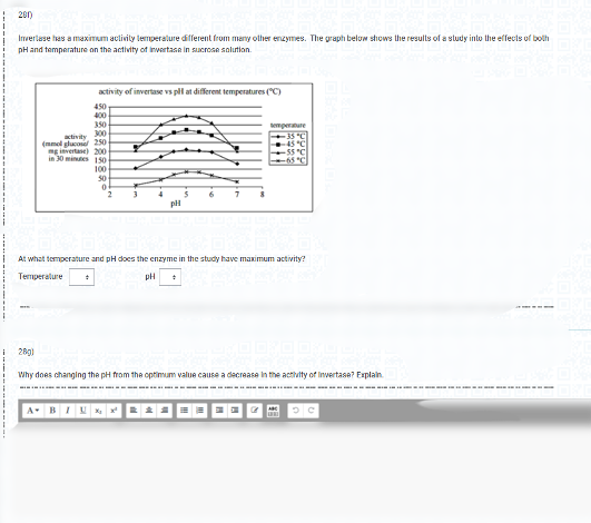 Solved Imeertase fras a maximum activity temperature | Chegg.com