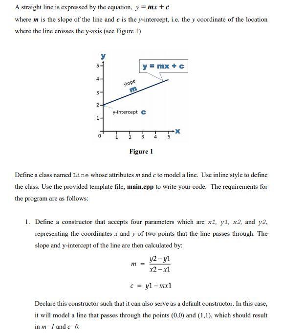 Solved A Straight Line Is Expressed By The Equation Y Mx Chegg