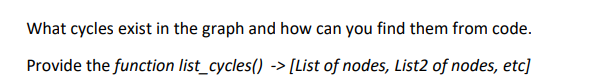 Solved What cycles exist in the graph and how can you find | Chegg.com