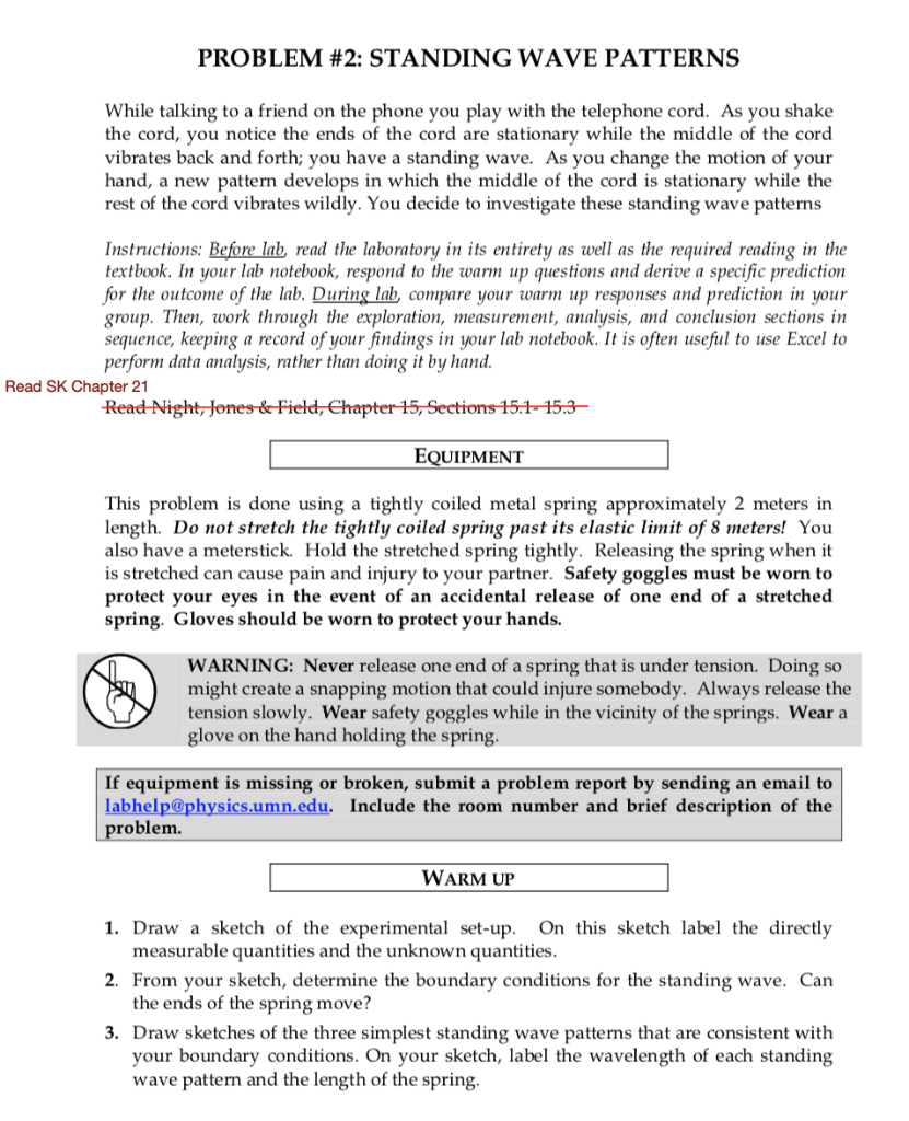 Solved PROBLEM #2: STANDING WAVE PATTERNS While talking to a | Chegg.com