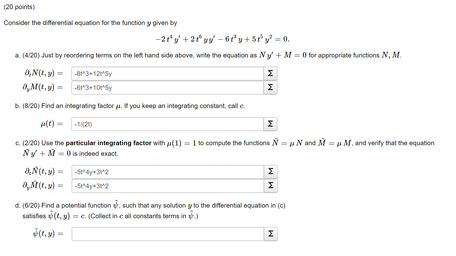 Solved Differential Equations: "Consider the differential | Chegg.com