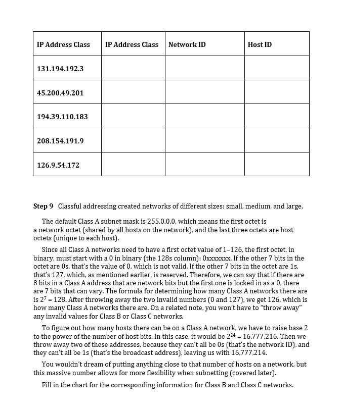 Solved Step 3 Scott wants you to understand how classless | Chegg.com