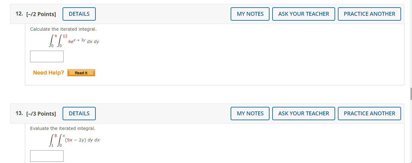 Solved 4. [-/3 Points] DETAILS MY NOTES ASK YOUR TEACHER | Chegg.com