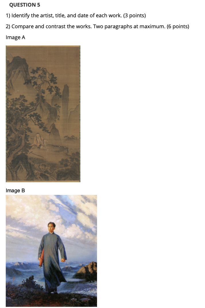 QUESTION 5 1) Identify the artist, title, and date of | Chegg.com