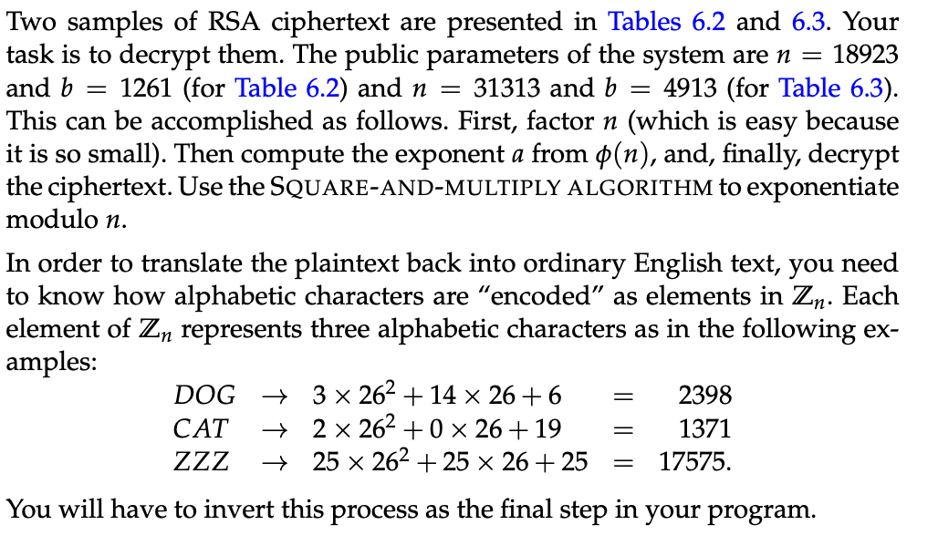Solved = Two samples of RSA ciphertext are presented in | Chegg.com