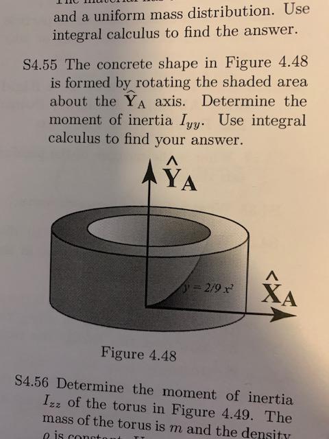 Solved and a uniform mass distribution. Use a integral | Chegg.com