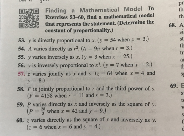 Solved th th 68. A si st th tr 回Finding a Mathematical Model | Chegg.com