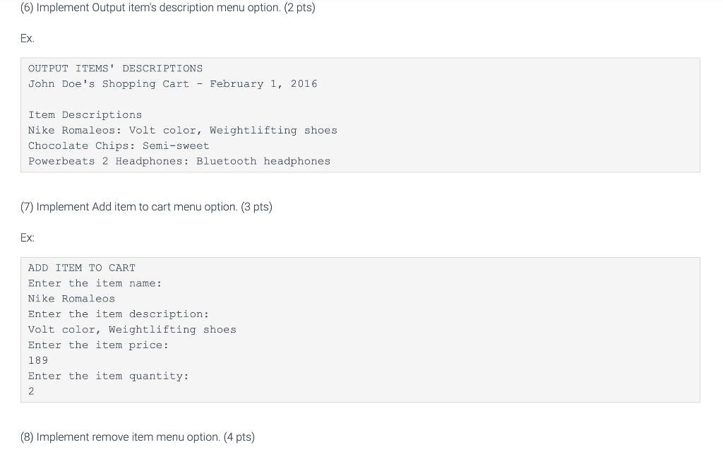 Solved LAB ACTIVITY 8.26.1: LAB*: Program: Online shopping | Chegg.com