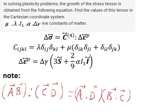 In solving plasticity problems, the growth of the | Chegg.com