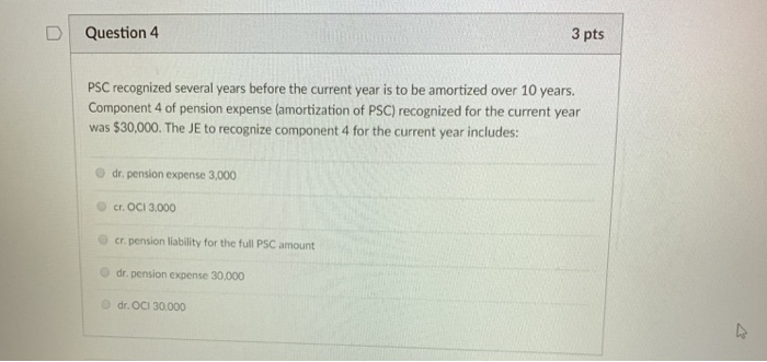 Solved DI Question 4 3 pts PSC recognized several years | Chegg.com