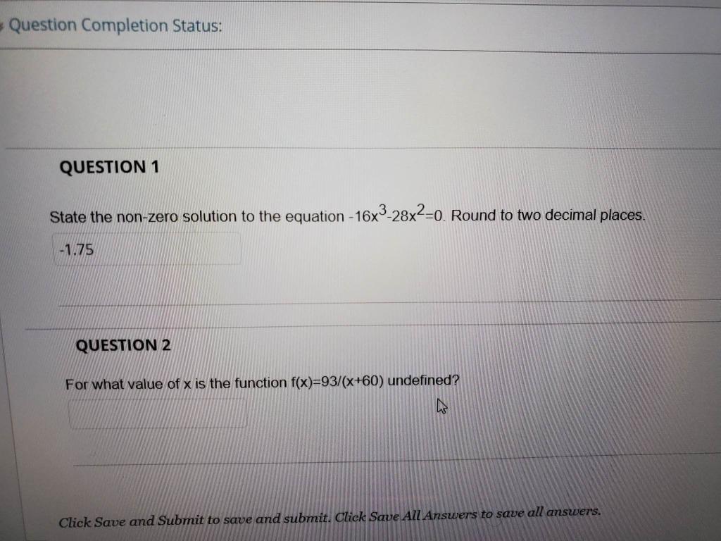 Solved State the non-zero solution to the equation | Chegg.com