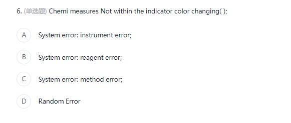 Solved 6. Chemi measures Not within the indicator color | Chegg.com