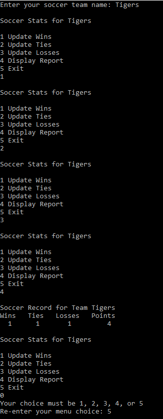 Solved 10. Soccer Points This needs to be done in | Chegg.com