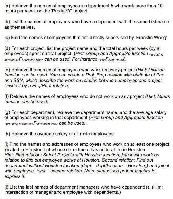 Solved Problem 2. Specify relational algebra expressions for | Chegg.com