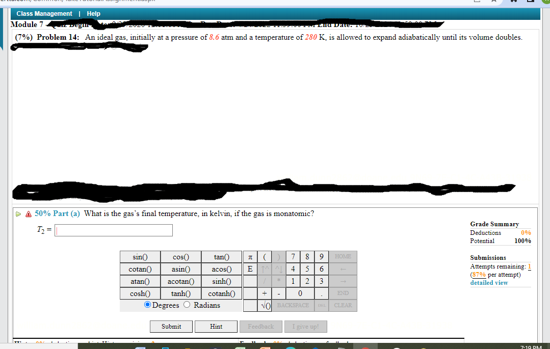 Solved Class Management | Help Module 7 Deg mu varer101 (7%) | Chegg.com