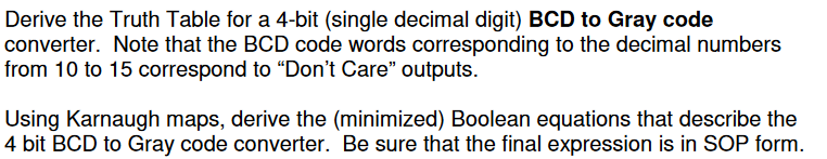 Solved Derive the Truth Table for a 4-bit (single decimal | Chegg.com