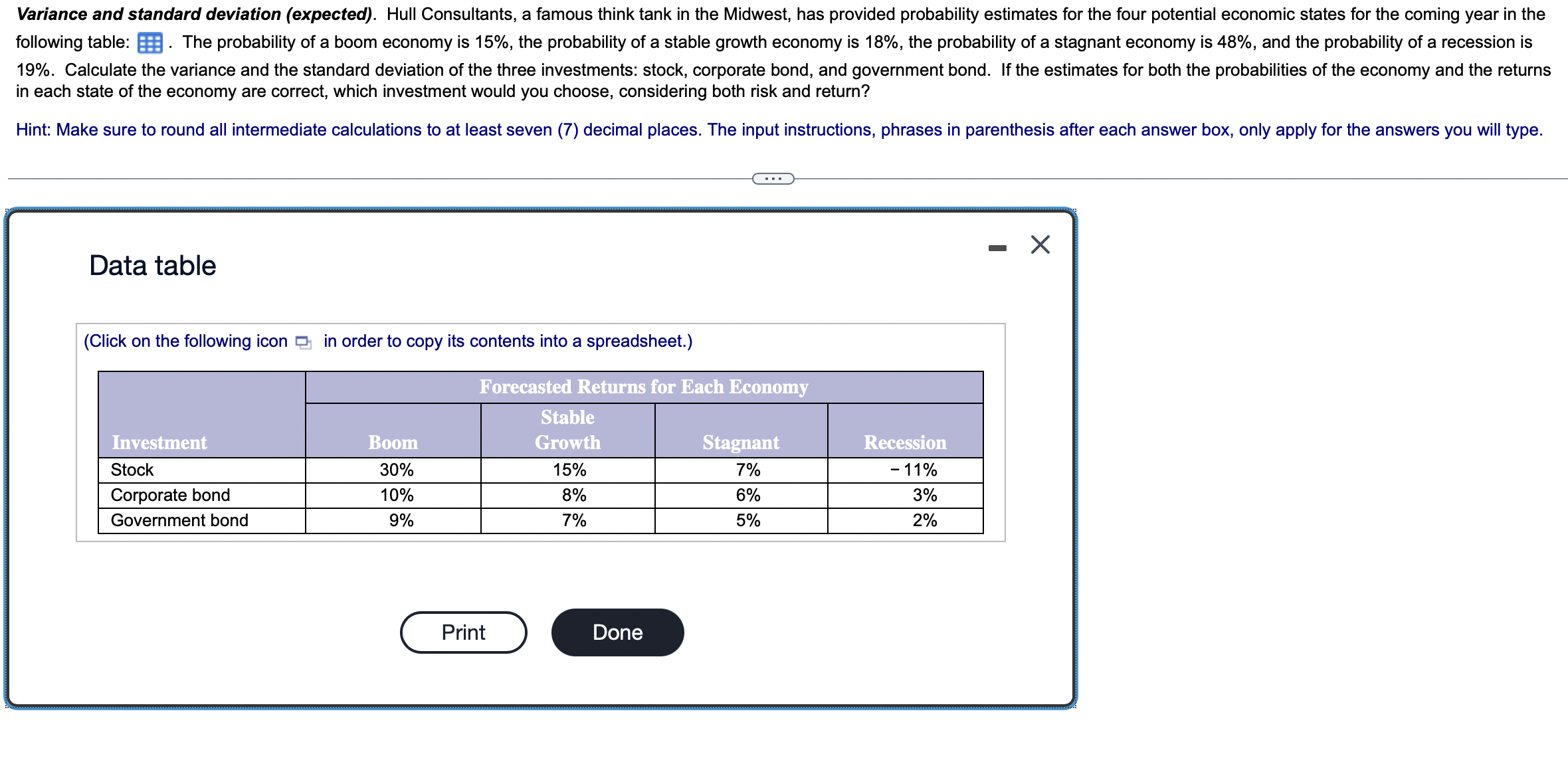 Solved Variance and standard deviation (expected). ﻿Hull | Chegg.com