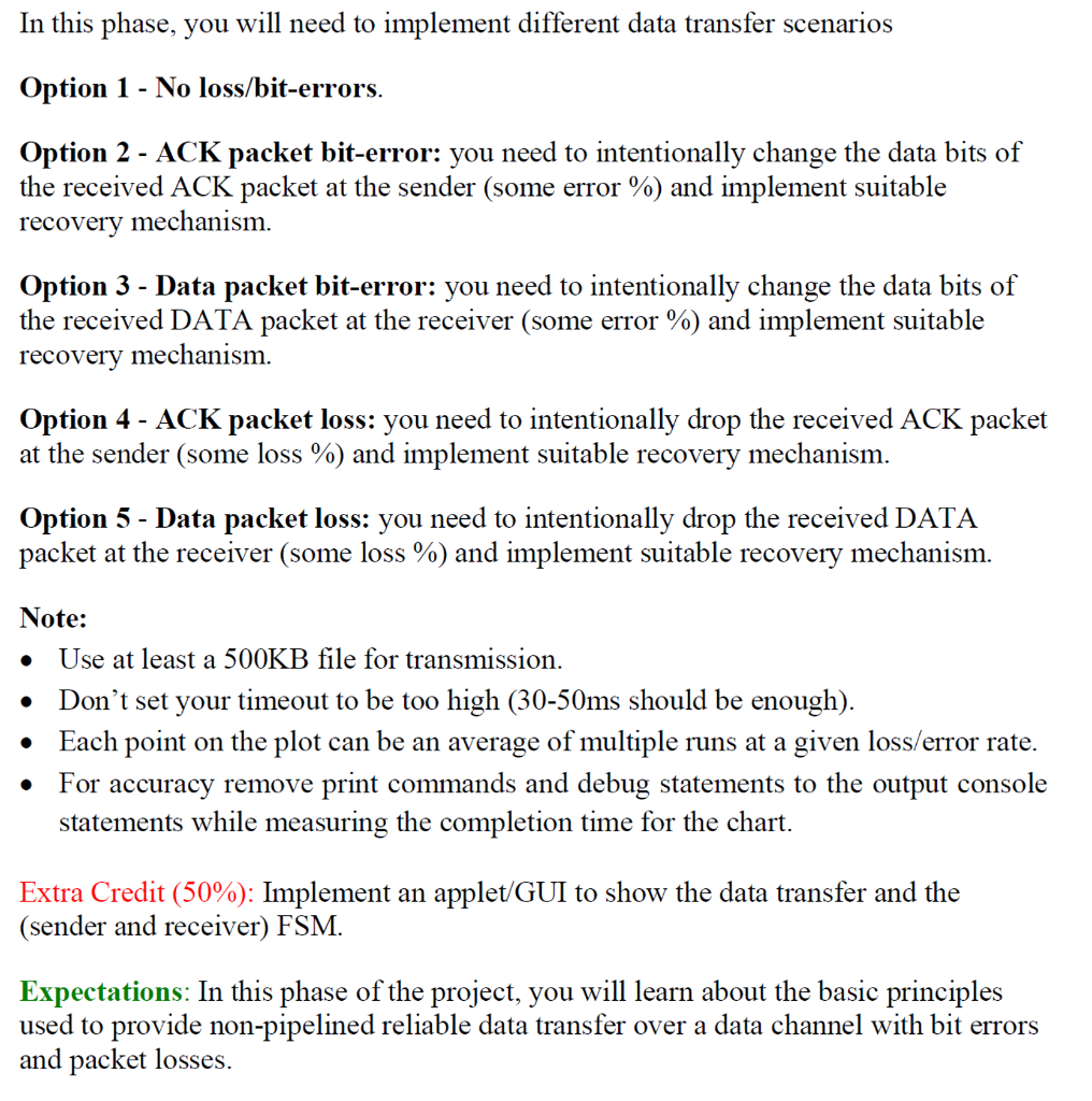 Solved Implement RDT 3.0 over an unreliable UDP channel with | Chegg.com