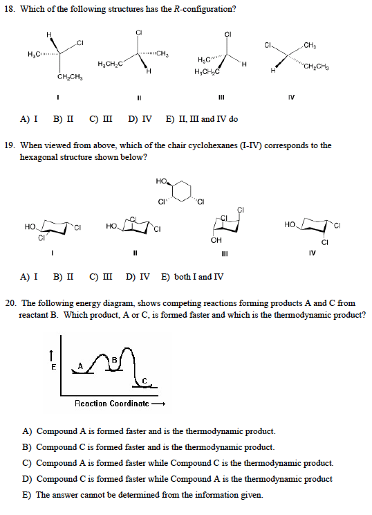 Solved 18. Which of the following structures has the | Chegg.com